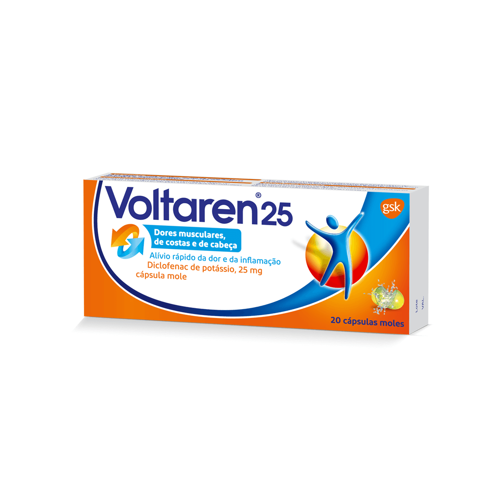 Voltaren 25mg 20 cápsulas moles | Farmácia Vida Mais